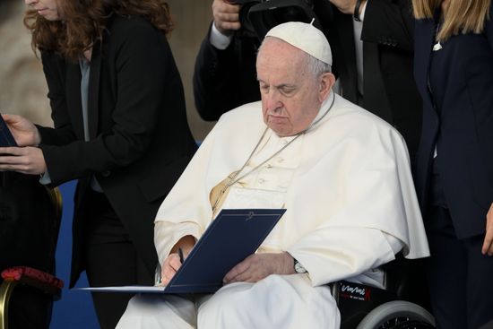 Pope Francis Signs Appeal Peace During Editorial Stock Photo - Stock ...