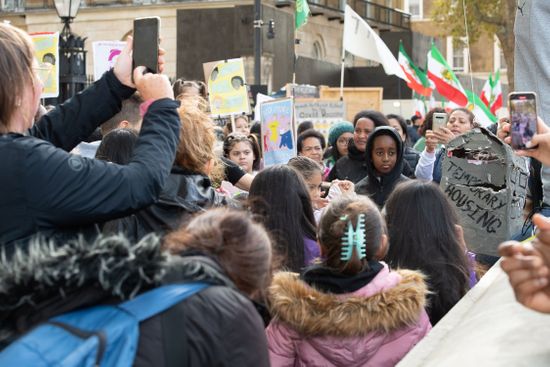 Children Bashing Cardboard House Protesters Housing Editorial Stock ...
