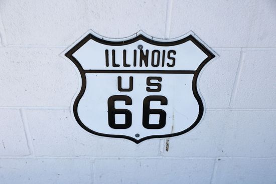 Illinois Route 66 Sign Seen On Editorial Stock Photo - Stock Image ...
