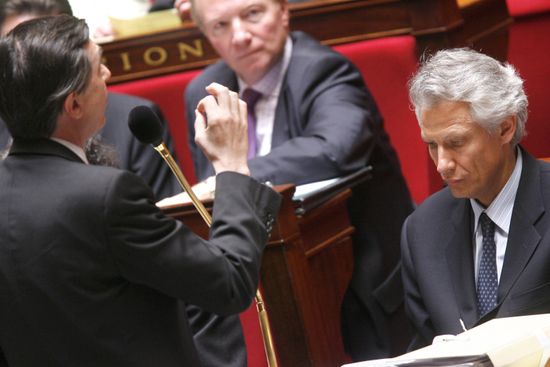 Prime Minister Dominique De Villepin Listens Editorial Stock Photo ...
