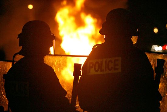 Machine Flamer Thrown Inside Vehicle Police Editorial Stock Photo ...