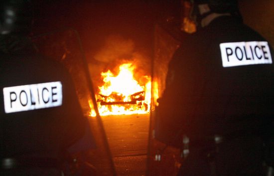 Machine Flamer Thrown Inside Vehicle Police Editorial Stock Photo ...