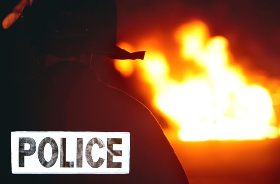 Machine Flamer Thrown Inside Vehicle Police Editorial Stock Photo ...