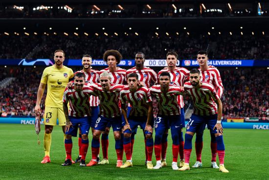 Atletico Starting Lineup During Uefa Champions Editorial Stock Photo ...