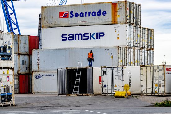 Container Storage Container Terminal Port Rotterdam Editorial Stock ...