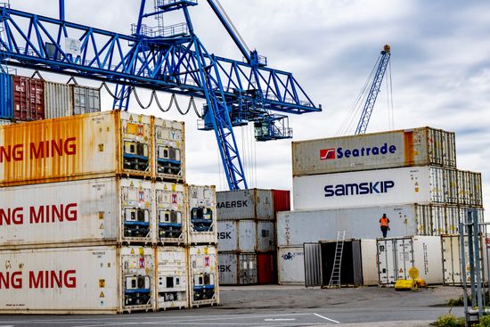 Container Storage Container Terminal Port Rotterdam Editorial Stock ...