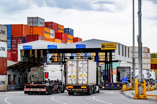 Container Storage Container Terminal Port Rotterdam Editorial Stock ...