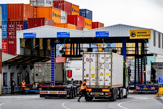 Container Storage Container Terminal Port Rotterdam Editorial Stock ...