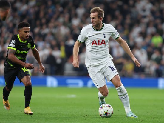 Tottenham Hotspurs Harry Kane Takes On Editorial Stock Photo - Stock ...
