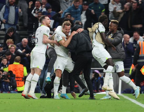 Tottenham Hotspurs Harry Kane Celebrates His Editorial Stock Photo ...