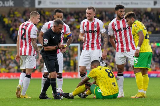 Referee Keith Stroud Shows Isaac Hayden Editorial Stock Photo - Stock ...