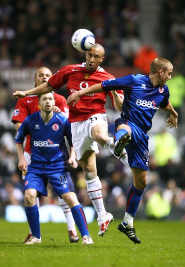 Manchester Uniteds Mikael Silvestre Middlesbroughs Lee Editorial Stock ...