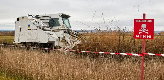 Armtrac Demining Machine Works During Presentation Editorial Stock ...