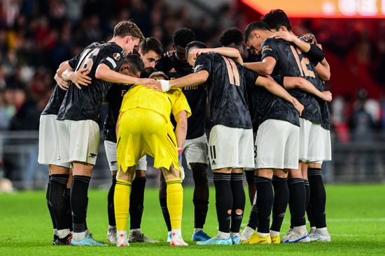 Arsenal Players Huddle During Uefa Europa Editorial Stock Photo - Stock ...