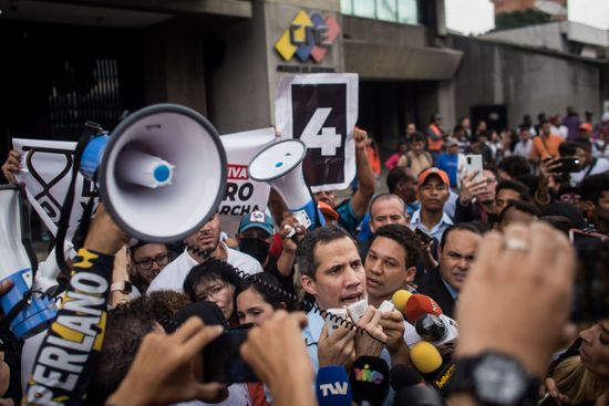 Opposition Leader Venezuelan Juan Guaido Participates Editorial Stock ...