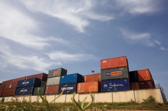 Tema Container Terminal Everyday These Containers Editorial Stock Photo ...