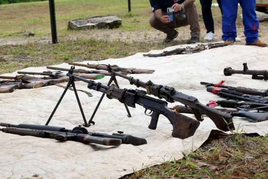 View Firearms During Destruction Process Edward Editorial Stock Photo ...