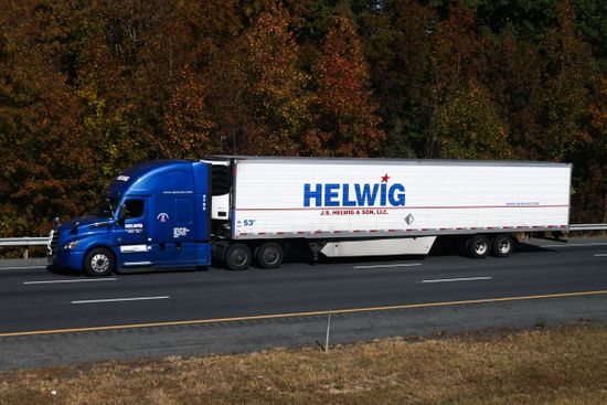 Truck Helwig Logo Semitrailer Seen Interstate Editorial Stock Photo ...