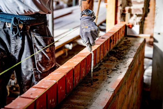 Bricklayer Construction Workers Work Newbuild Renovation Editorial ...