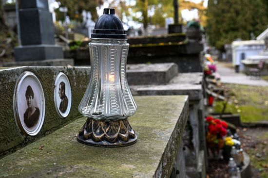 Grave Monument Main Cemetery Przemysl Southeastern Editorial Stock ...