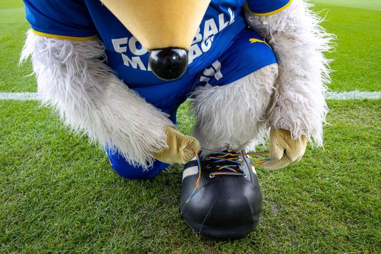 Haydon Womble Ties His Rainbow Laces Editorial Stock Photo - Stock ...