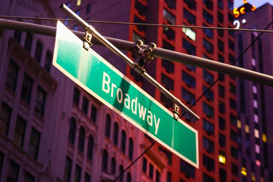 Broadway Sign Seen On Crossroads Midtown Editorial Stock Photo - Stock ...