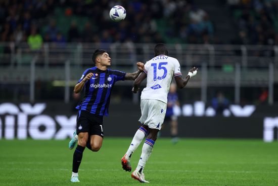 Joaquin Correa Fc Internazionale Omar Colley Editorial Stock Photo ...
