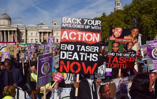 Protester Holds End Taser Deaths Now Editorial Stock Photo - Stock ...