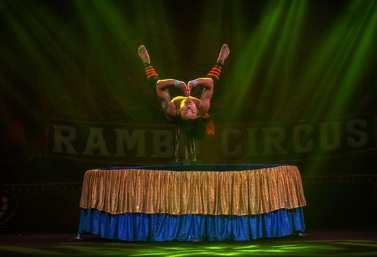 Acrobat Performs Balancing Act Rambo Circus Editorial Stock Photo ...