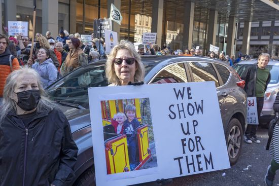 Climate Activists Hold Signs Front Nyc Editorial Stock Photo - Stock ...