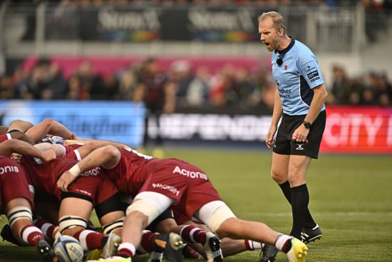 Wayne Barnes Referee Shouts Scrum During Editorial Stock Photo - Stock ...
