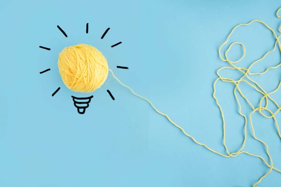 Illuminated Yarn Yellow Light Bulb Blue Editorial Stock Photo - Stock ...
