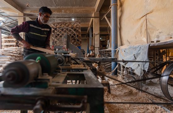 Worker Shapes Willow On Machine Produce Editorial Stock Photo - Stock ...