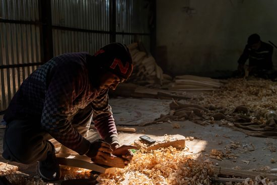 Workers Shape Willows Woodworking Tools Produce Editorial Stock Photo ...