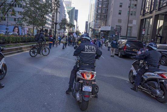 Nypd Police Officers On Scooters Follow Editorial Stock Photo - Stock ...