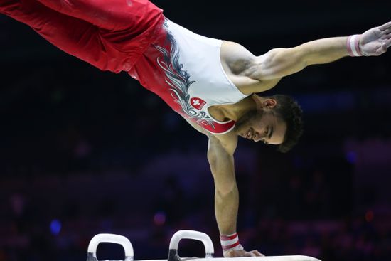 Taha Serhani Switzerland Performs On Pommel Editorial Stock Photo ...