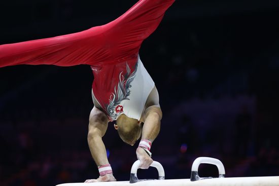 Taha Serhani Switzerland Performs On Pommel Editorial Stock Photo ...