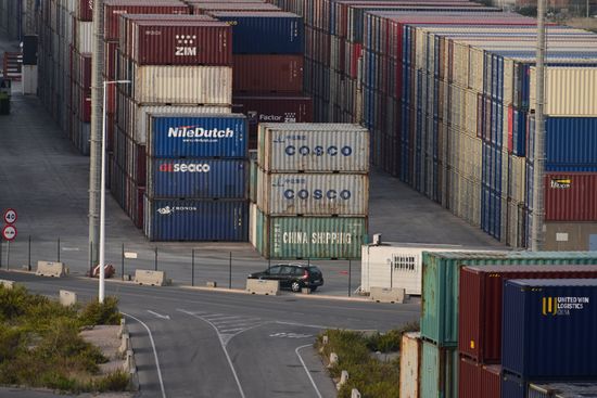 Containerized Goods On Docks Port Valencia Editorial Stock Photo ...