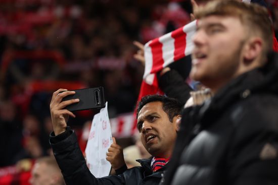 Liverpool Fans Phones Ahead Kickoff Editorial Stock Photo - Stock Image ...