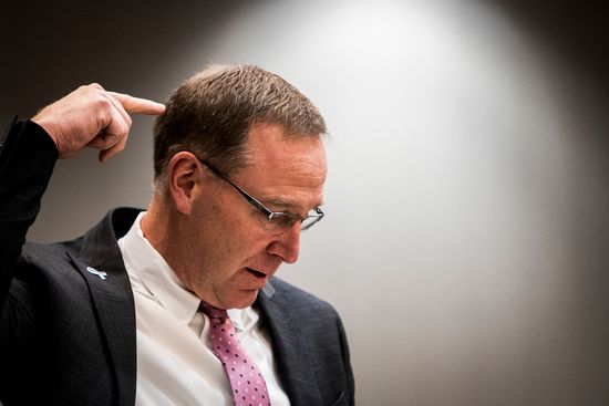 Kent County Prosecutor Christopher Becker Gestures Editorial Stock ...