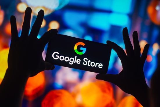 This Photo Illustration Google Store Logo Editorial Stock Photo - Stock ...