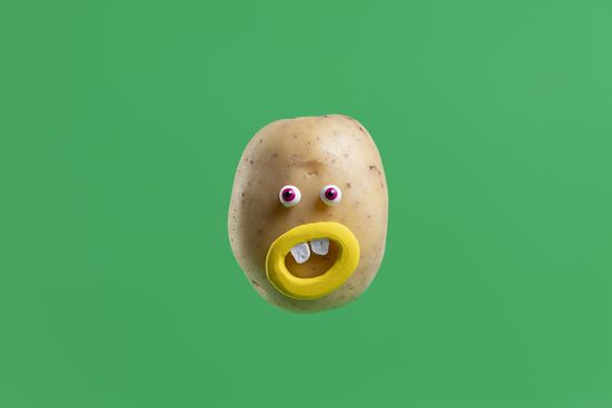Funny Potato Face Sticker Editorial Stock Photo - Stock Image ...
