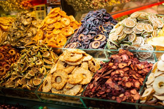 Various Dried Fruit Snacks Bazaar Editorial Stock Photo - Stock Image ...