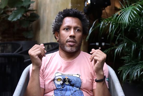 Actor Jhon Narvaez Speaks During Interview Editorial Stock Photo ...