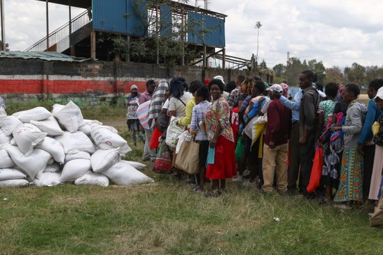 People Need Food Aid Queue Behind Editorial Stock Photo - Stock Image ...