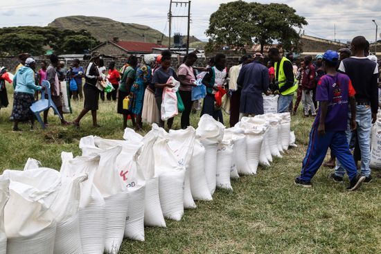 People Need Food Aid Queue Behind Editorial Stock Photo - Stock Image ...
