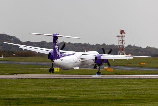 Flybe Aircraft Has Bumpy Landing Strong Editorial Stock Photo - Stock ...