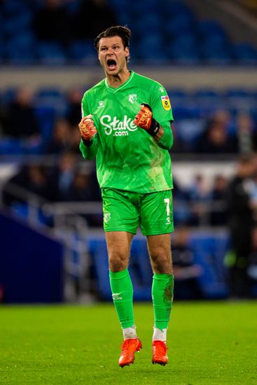 Watford Goalkeeper Daniel Bachmann Celebrates His Editorial Stock Photo ...
