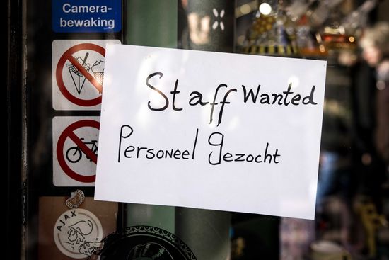 Sign Hangs Window Recruit Staff Center Editorial Stock Photo - Stock ...