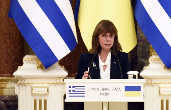 President Greece Katerina Sakellaropoulou Speaks During Editorial Stock ...